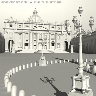 st peters basilica rome 3D Model in Architectural Exteriors 3DExport
