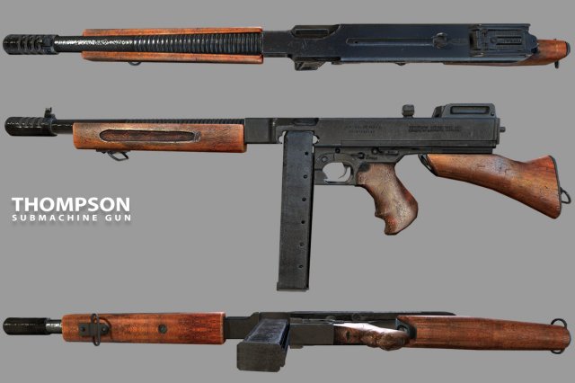 thompson 3D Model in Submachine Guns 3DExport