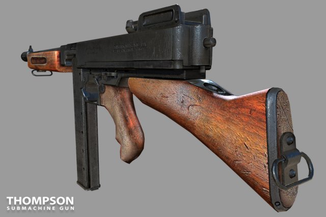thompson 3D Model in Submachine Guns 3DExport