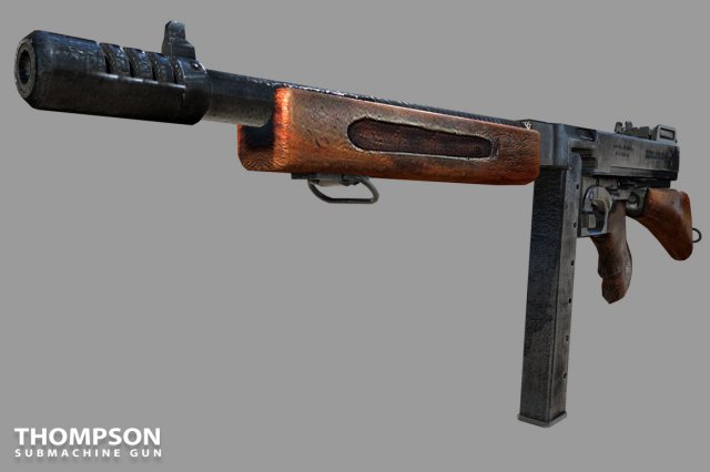 thompson 3D Model in Submachine Guns 3DExport
