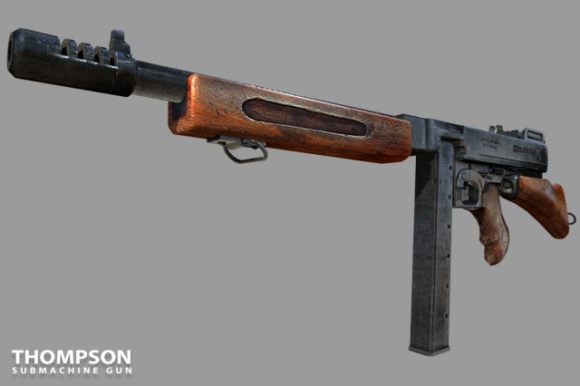 thompson 3D Model in Submachine Guns 3DExport