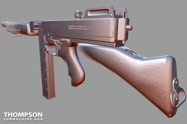 thompson 3D Model in Submachine Guns 3DExport