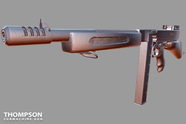 thompson 3D Model in Submachine Guns 3DExport