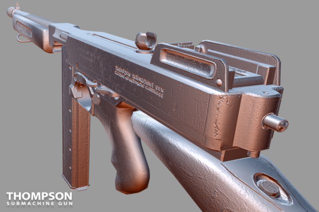 thompson 3D Model in Submachine Guns 3DExport