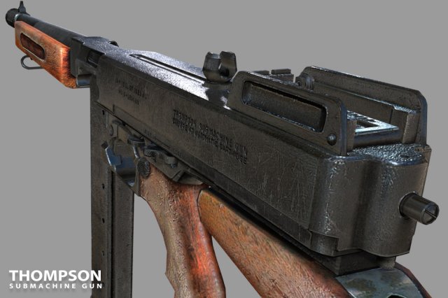 thompson 3D Model in Submachine Guns 3DExport