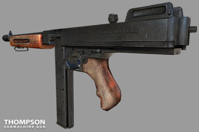 thompson 3D Model in Submachine Guns 3DExport
