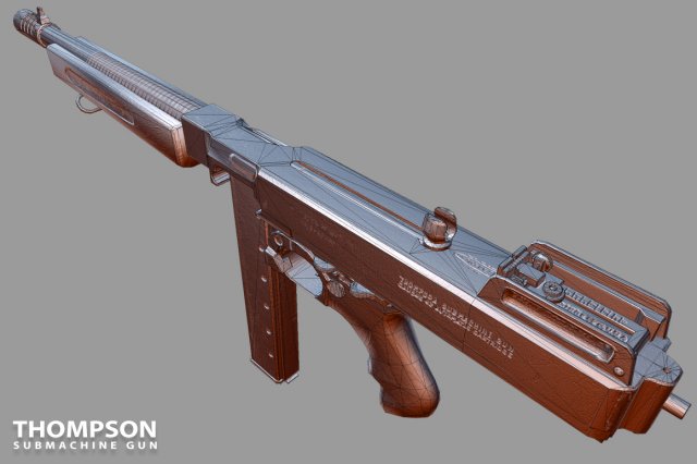 thompson 3D Model in Submachine Guns 3DExport