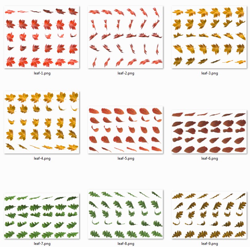 2d leaves 3D Assets in Game Assets 3DExport