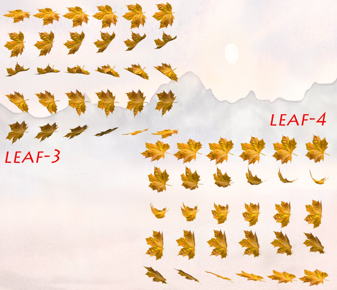 2d leaves 3D Assets in Game Assets 3DExport