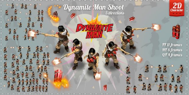 2d dynamite man 3D Model in Game Assets 3DExport