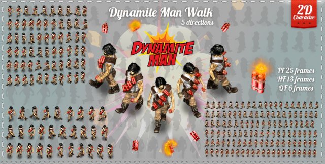 2d dynamite man 3D Model in Game Assets 3DExport