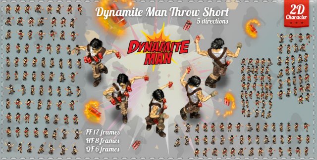 2d dynamite man 3D Model in Game Assets 3DExport