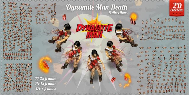 2d dynamite man 3D Model in Game Assets 3DExport