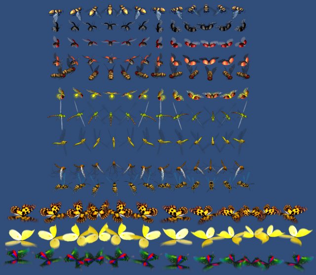 2d animated insects 3D Model in Game Assets 3DExport
