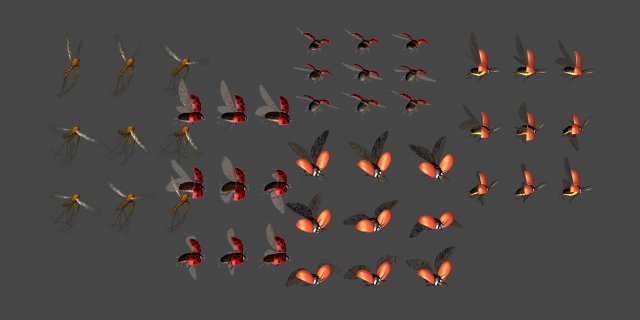 2d animated insects 3D Model in Game Assets 3DExport