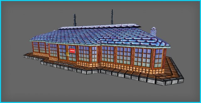 shop cafe restaurant buildings 3D Model in Buildings 3DExport