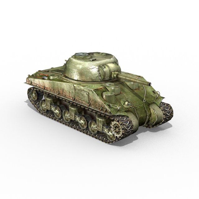 m4 sherman tank 3D Model in Tank 3DExport