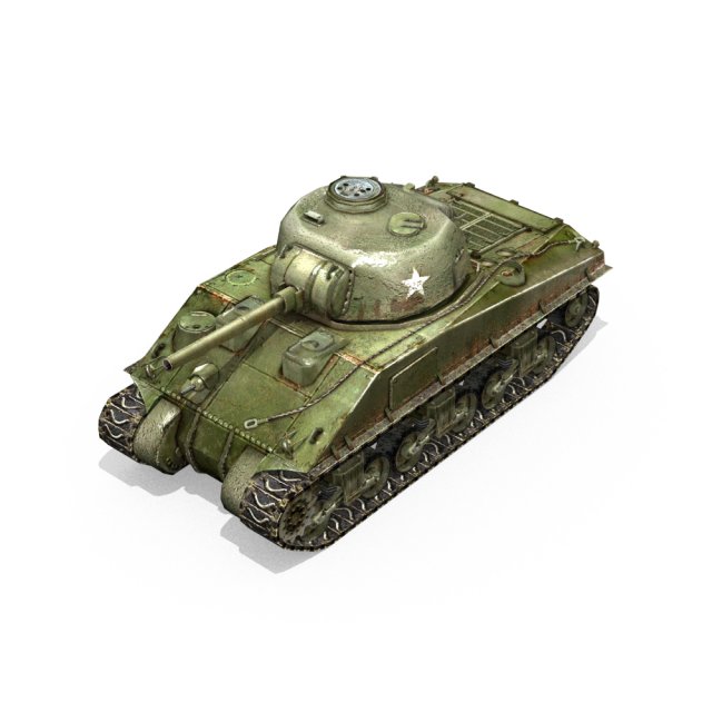 m4 sherman tank 3D Model in Tank 3DExport