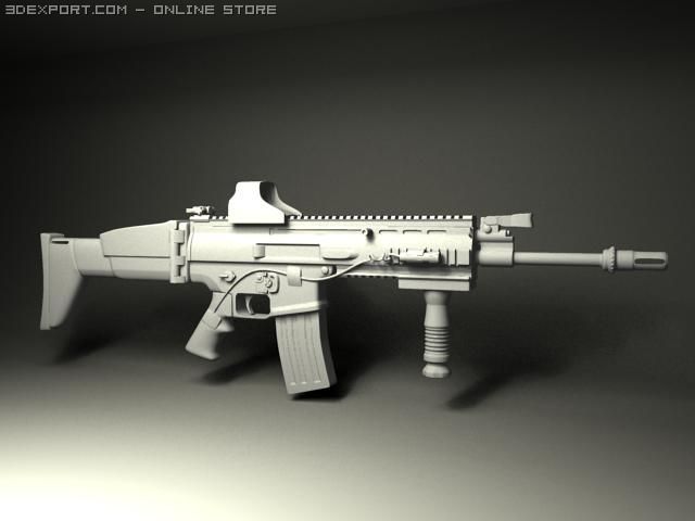fn scar assault rifle Gratis Modelo 3D in Accesorios 3DExport