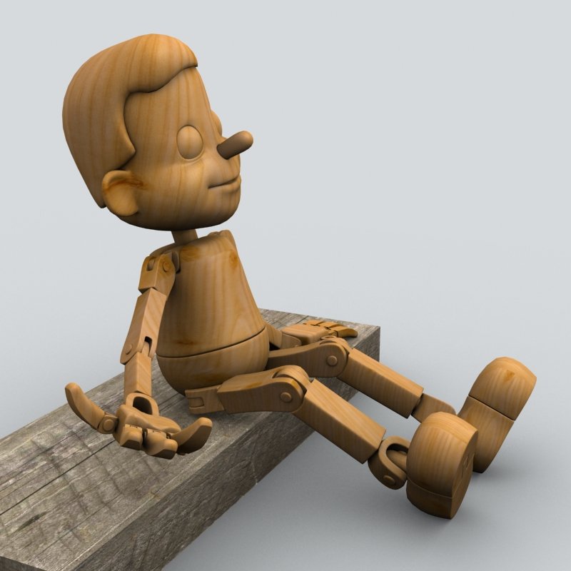 Wooden Puppet 1 3D Model in Toys 3DExport