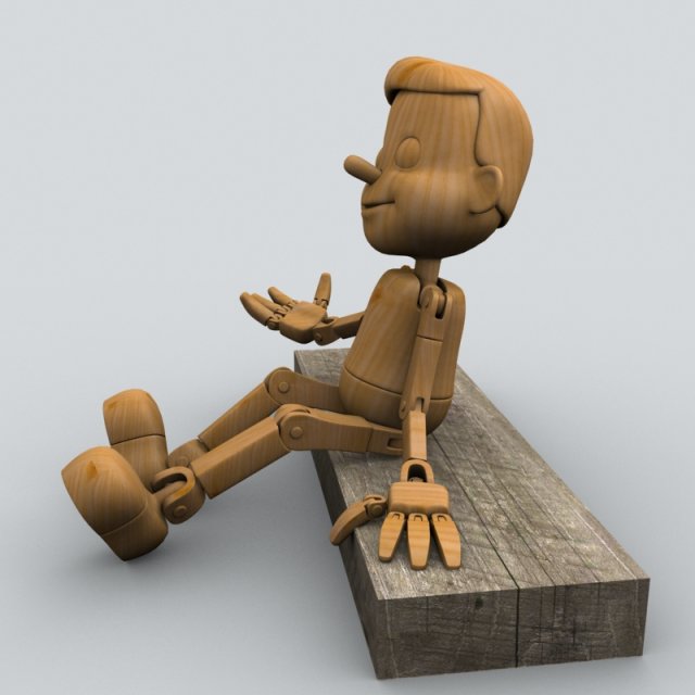wooden puppet 1 3D Model in Toys 3DExport