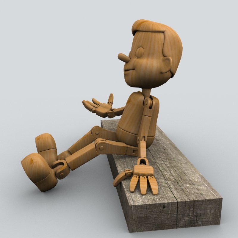 Wooden Puppet 1 3D Model in Toys 3DExport
