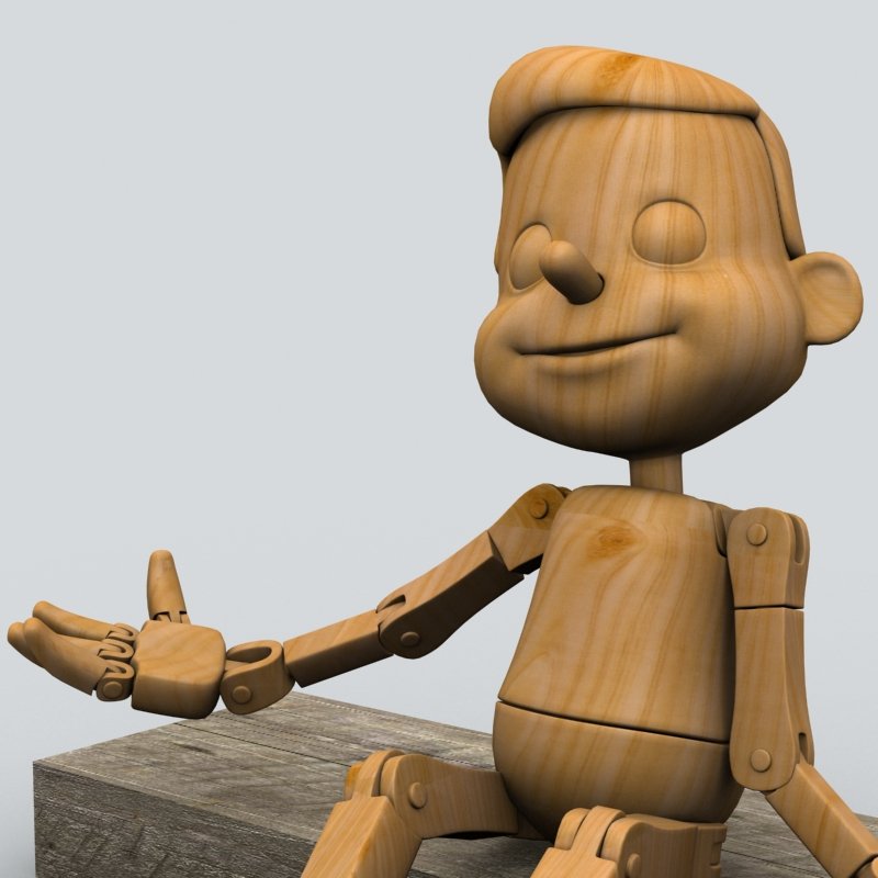 Wooden Puppet 1 3D Model in Toys 3DExport
