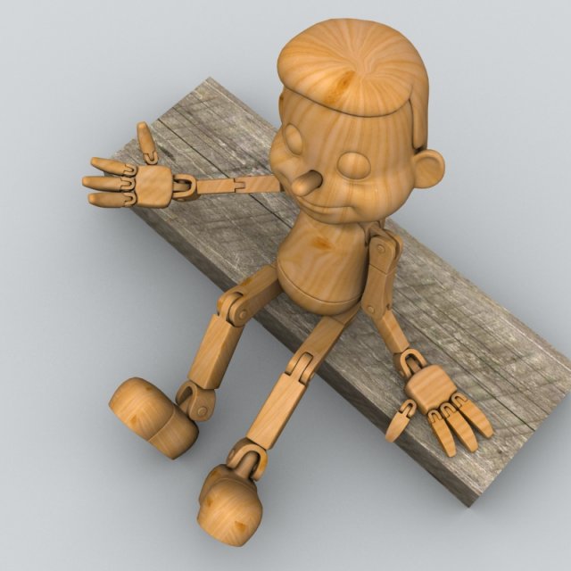 wooden puppet 1 3D Model in Toys 3DExport