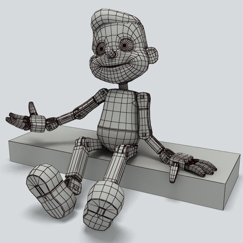 Wooden Puppet 1 3D Model in Toys 3DExport
