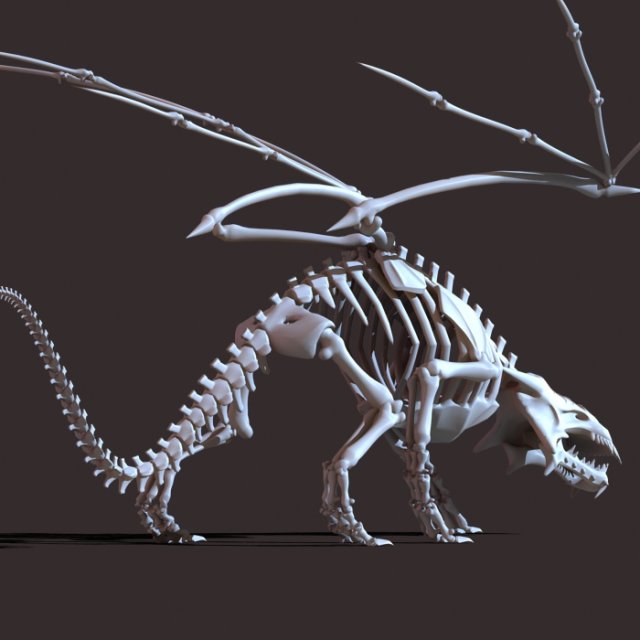dragon skeleton 3D Model in Fantasy 3DExport