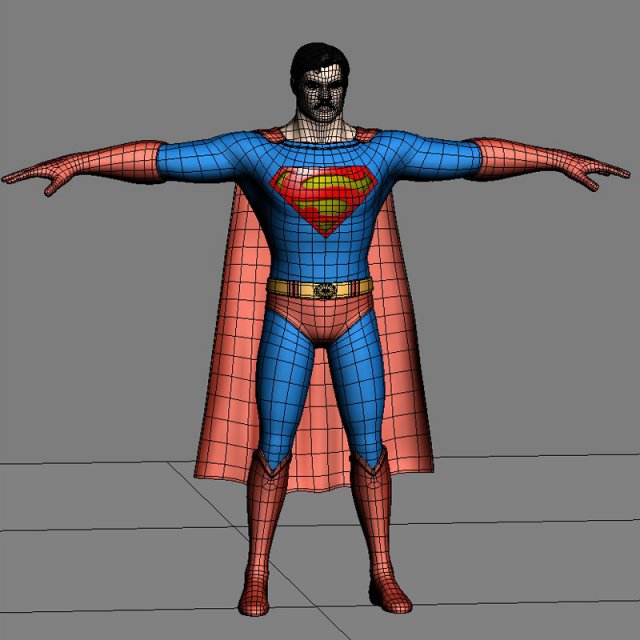 superman 3D Model in Fantasy 3DExport