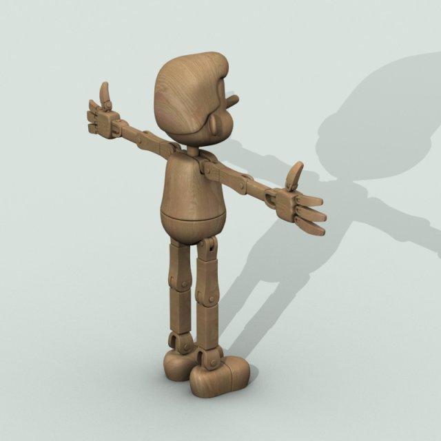wooden puppet 3D Model in Cartoon 3DExport