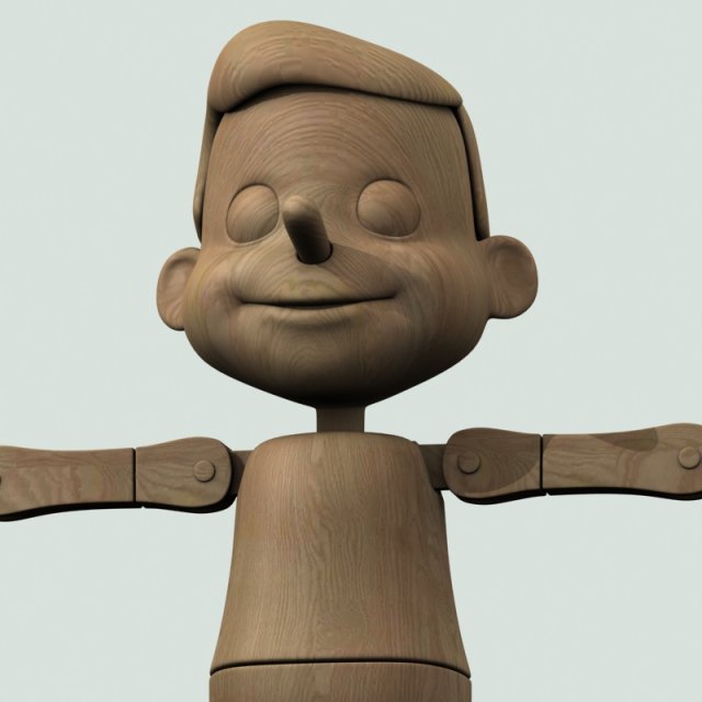 wooden puppet 3D Model in Cartoon 3DExport