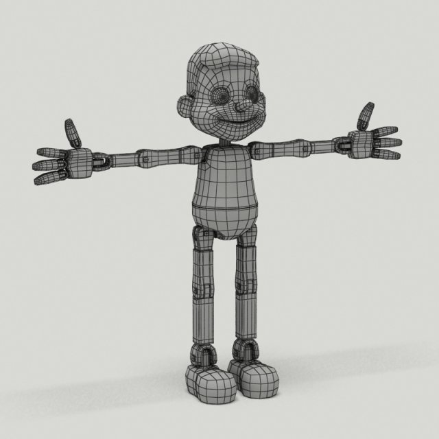 wooden puppet 3D Model in Cartoon 3DExport