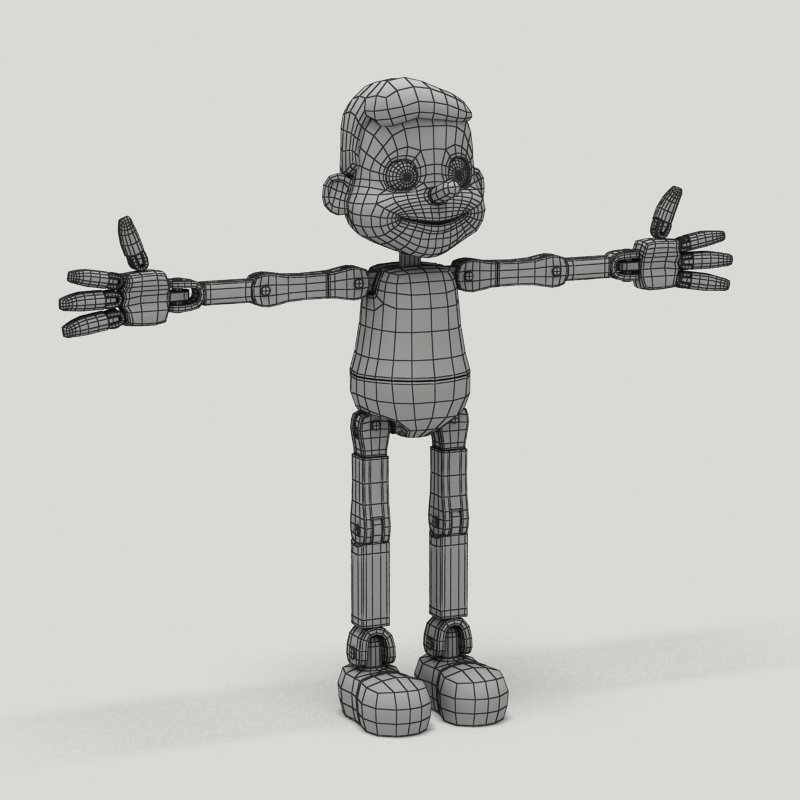 wooden puppet 3D Models in Cartoon 3DExport