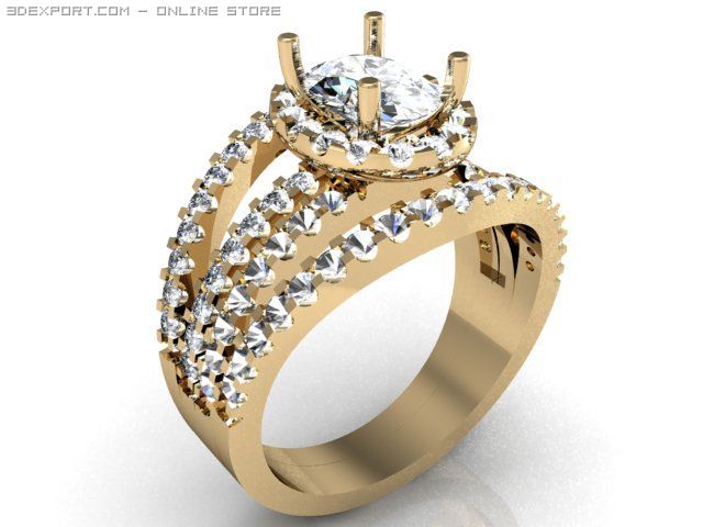 engagement ring 3D Model in Jewellery 3DExport