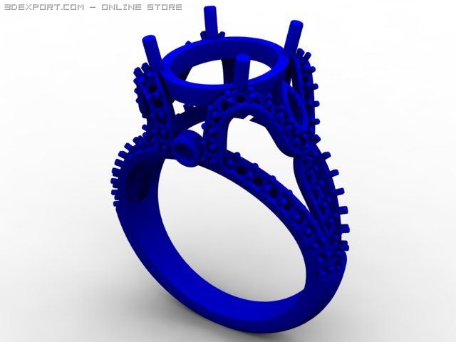 Engagement ring 3D Model in Jewellery 3DExport