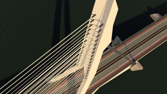 Cable-stayed bridge 3D Model in Bridge 3DExport