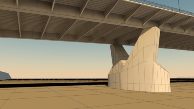Cable-stayed bridge 3D Model in Bridge 3DExport