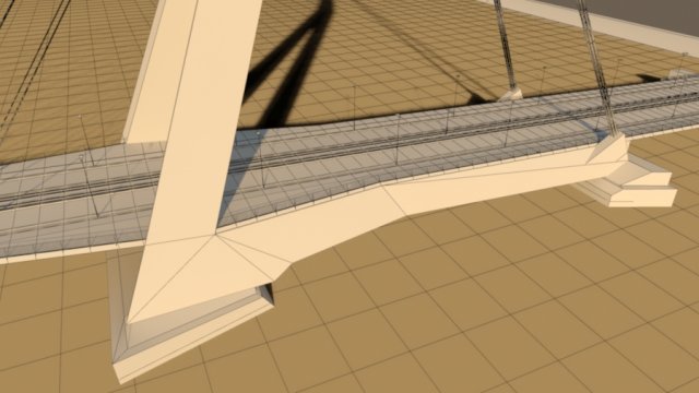 Cable-stayed bridge 3D Model in Bridge 3DExport