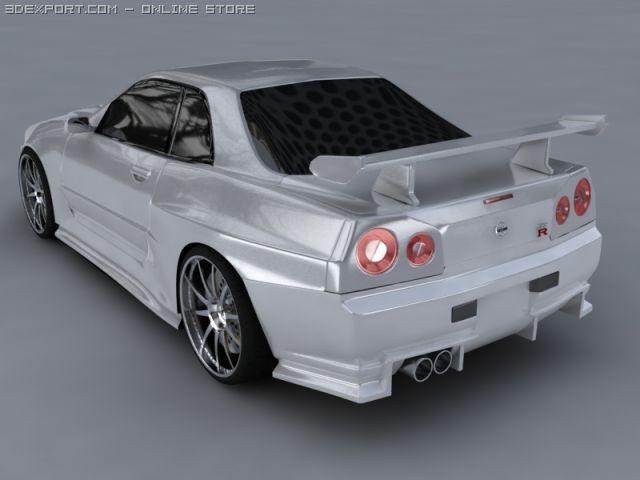 nissan skyline gtr r34 3D Model in Racing 3DExport