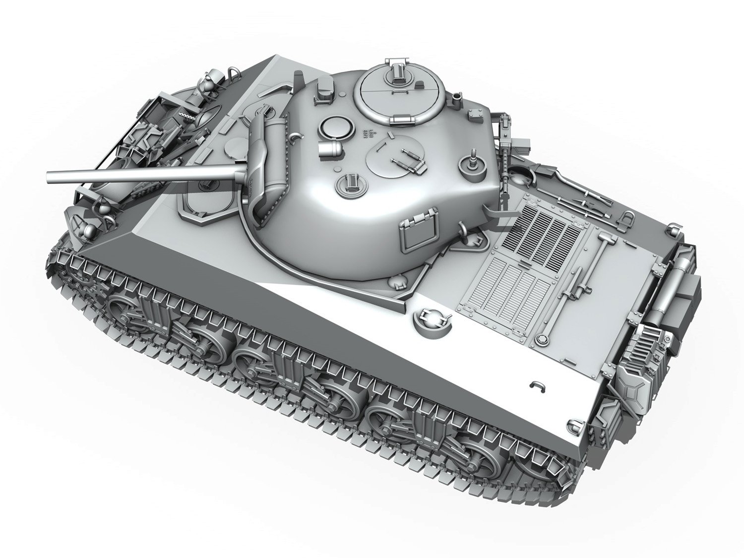 M4A3 - Sherman 3D Model in Tank 3DExport