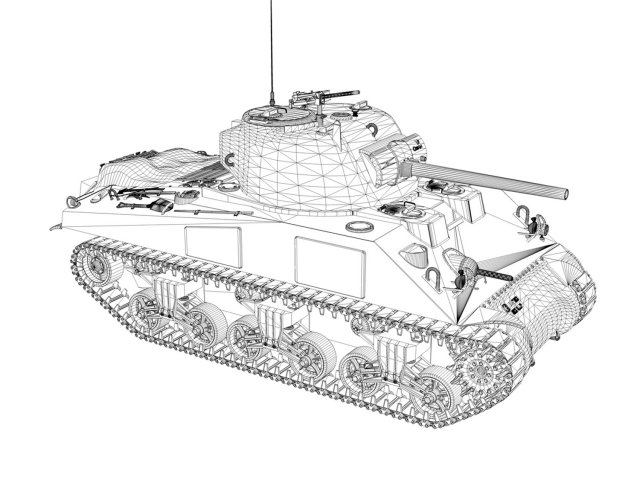 m4a2 sherman - brive la gaillarde 3D Model in Tank 3DExport