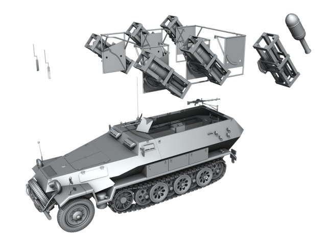 sdkfz 251 - ausf b - ground stuka 3D Model in Tank 3DExport