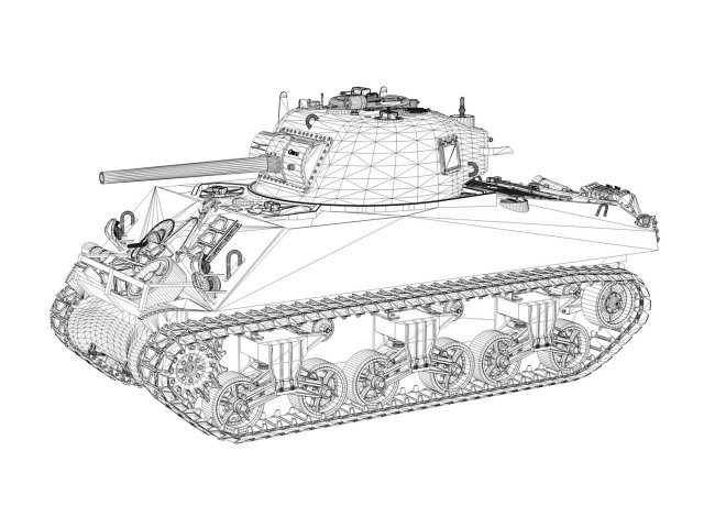 m4a3 75mm - sherman - 50 3D Model in Tank 3DExport