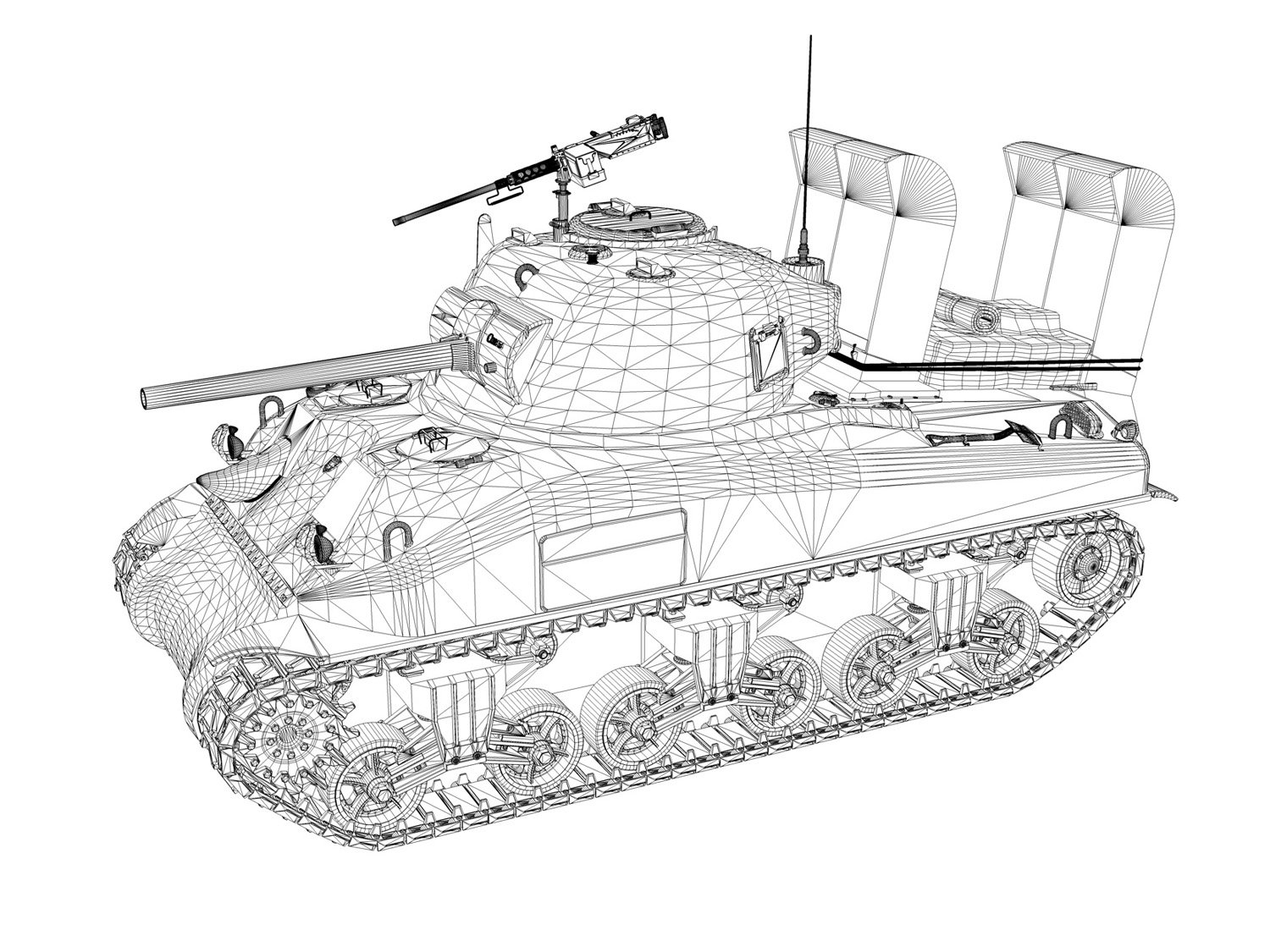M4a1 Sherman Drawing