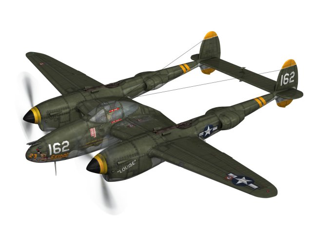 lockheed p-38 lightning - skidoo 3D Model in Fighter 3DExport
