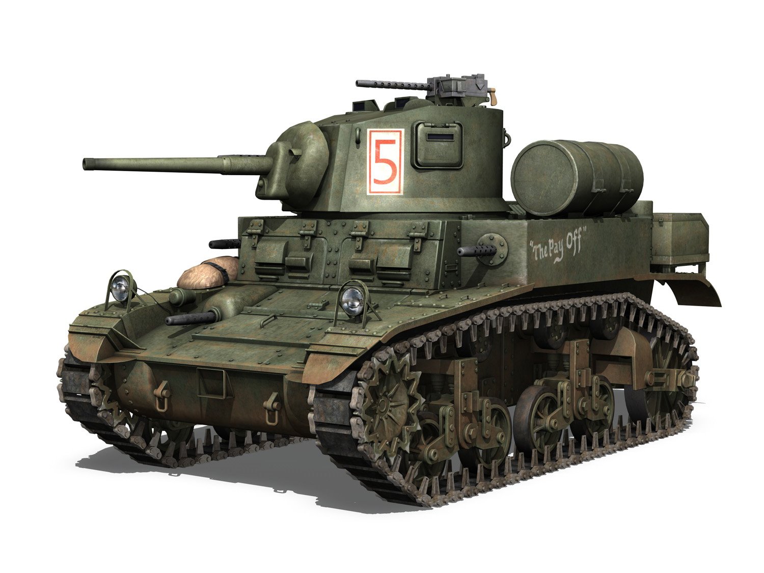 M3A1 Light Tank Stuart - The Pay Off 3D Model in Tank 3DExport