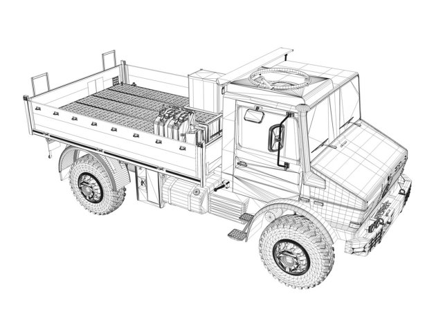 mercedes benz unimog u1300l 3D Model in Transport 3DExport