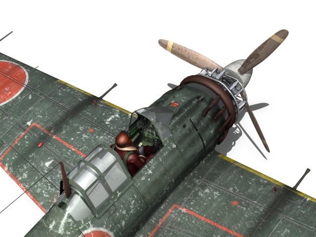 mitsubishi a6m5 zero 3D Model in Fighter 3DExport